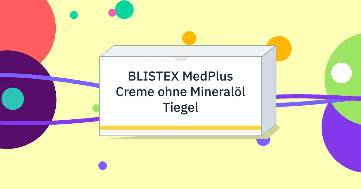 Symbolbild: Packung mit der Aufschrift BLISTEX MedPlus Creme ohne Mineralöl Tiegel (PZN 18371843) – Verfügbarkeit und Bezug in Apotheken in Frankfurt am Main