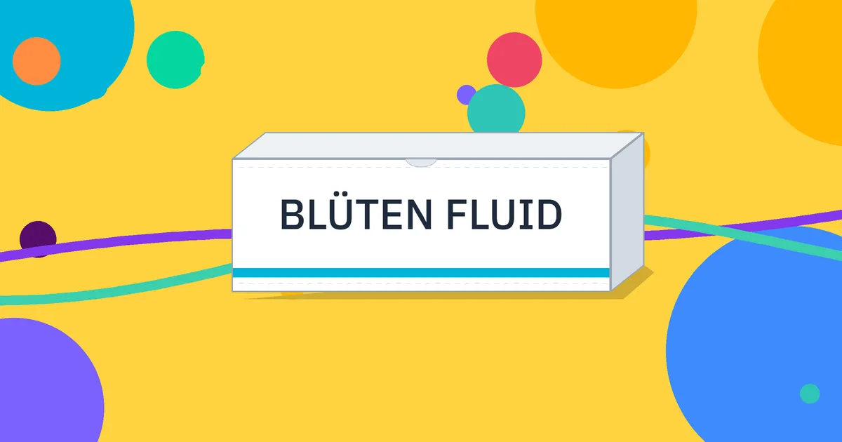 Symbolbild: Packung mit der Aufschrift BLÜTEN FLUID (PZN 06980666) – Verfügbarkeit und Bezug in Apotheken in Frankfurt am Main