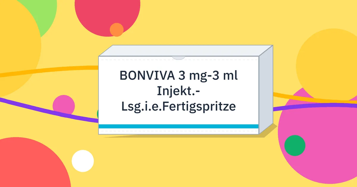 Symbolbild: Packung mit der Aufschrift BONVIVA 3 mg-3 ml Injekt.-Lsg.i.e.Fertigspritze (PZN 05502373) – Verfügbarkeit und Bezug in Apotheken in Frankfurt am Main