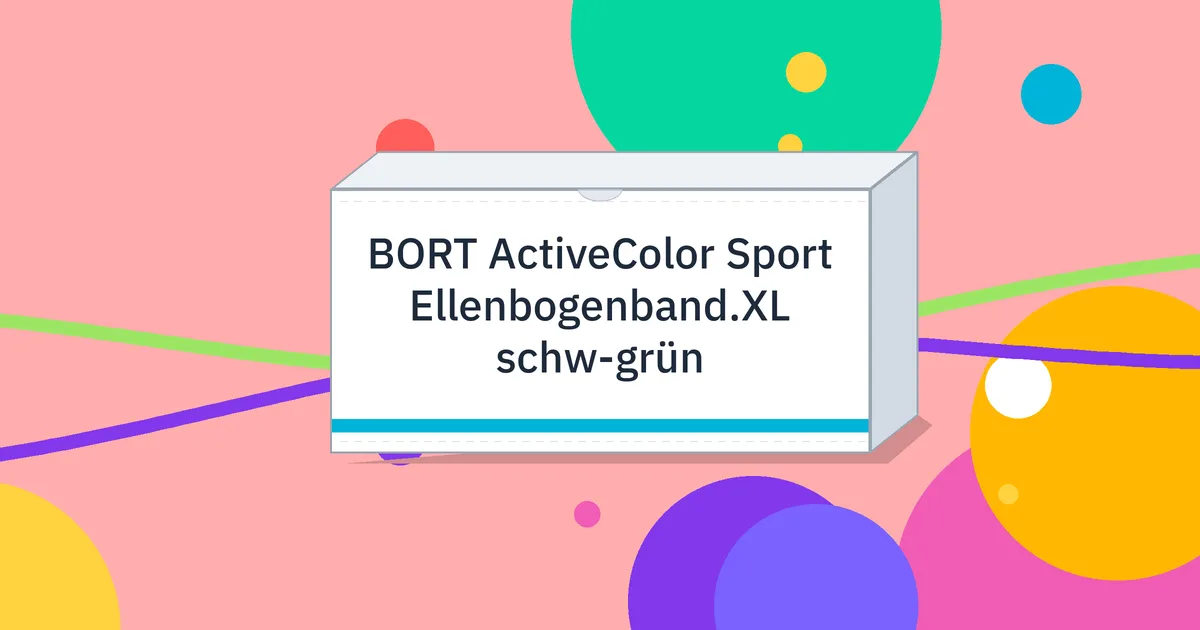 Symbolbild: Packung mit der Aufschrift BORT ActiveColor Sport Ellenbogenband.XL schw-grün (PZN 15256076) – Verfügbarkeit und Bezug in Apotheken in Frankfurt am Main