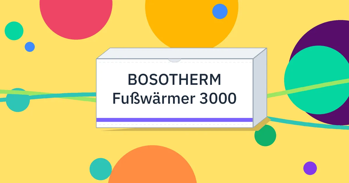 Symbolbild: Packung mit der Aufschrift BOSOTHERM Fußwärmer 3000 (PZN 01797288) – Verfügbarkeit und Bezug in Apotheken in Frankfurt am Main