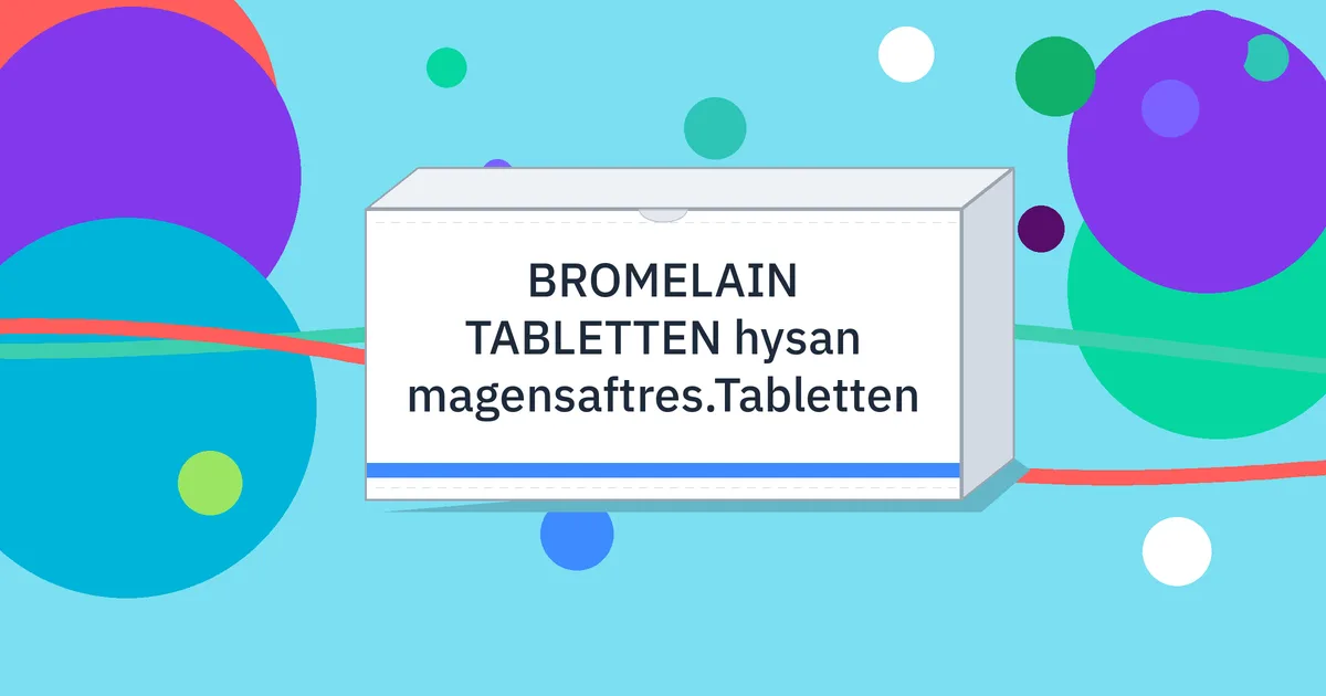 Symbolbild: Packung mit der Aufschrift BROMELAIN TABLETTEN hysan magensaftres.Tabletten (PZN 09246168) – Verfügbarkeit und Bezug in Apotheken in Frankfurt am Main