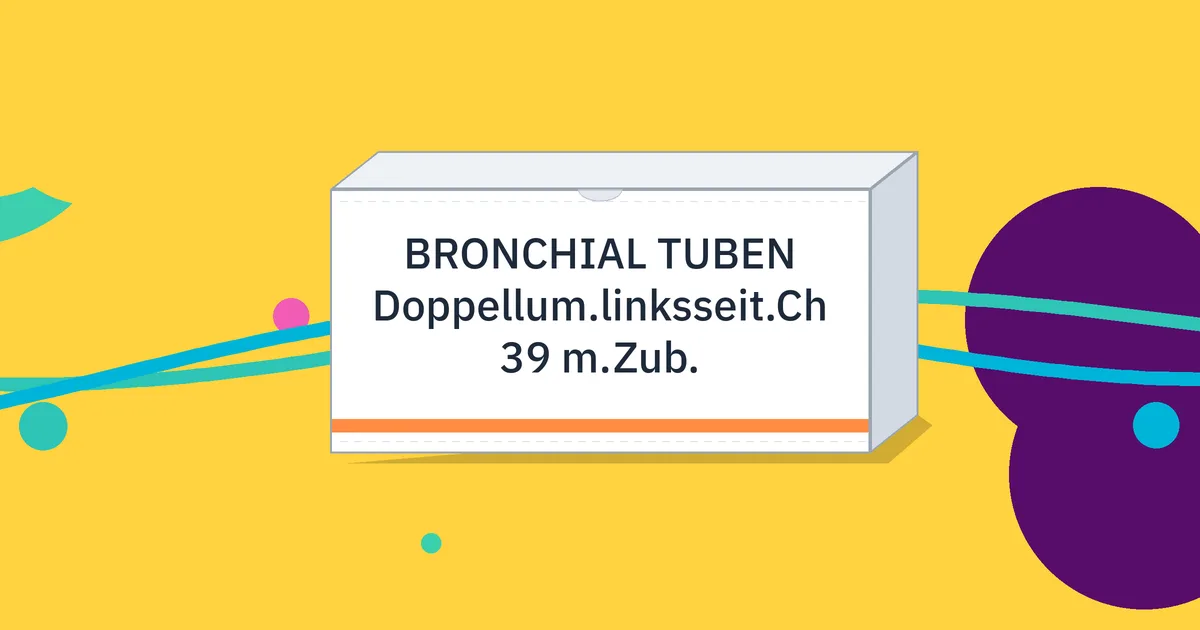Symbolbild: Packung mit der Aufschrift BRONCHIAL TUBEN Doppellum.linksseit.Ch 39 m.Zub. (PZN 01370408) – Verfügbarkeit und Bezug in Apotheken in Frankfurt am Main