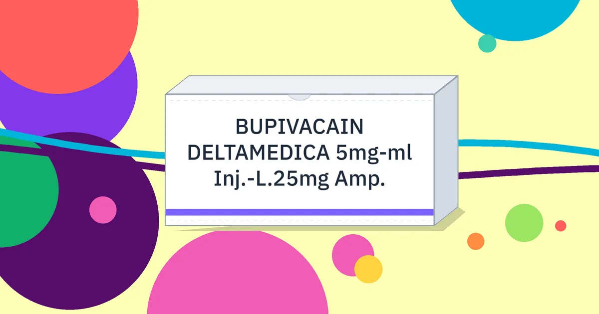 Symbolbild: Packung mit der Aufschrift BUPIVACAIN DELTAMEDICA 5mg-ml Inj.-L.25mg Amp. (PZN 09219875) – Verfügbarkeit und Bezug in Apotheken in Frankfurt am Main