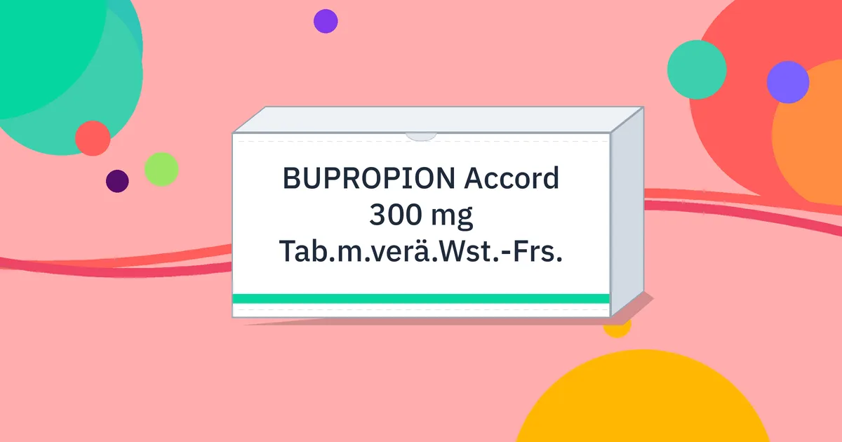 Symbolbild: Packung mit der Aufschrift BUPROPION Accord 300 mg Tab.m.verä.Wst.-Frs. (PZN 15883206) – Verfügbarkeit und Bezug in Apotheken in Frankfurt am Main
