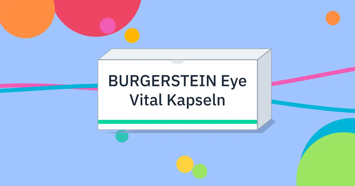 Symbolbild: Packung mit der Aufschrift BURGERSTEIN Eye Vital Kapseln (PZN 17375141) – Verfügbarkeit und Bezug in Apotheken in Frankfurt am Main