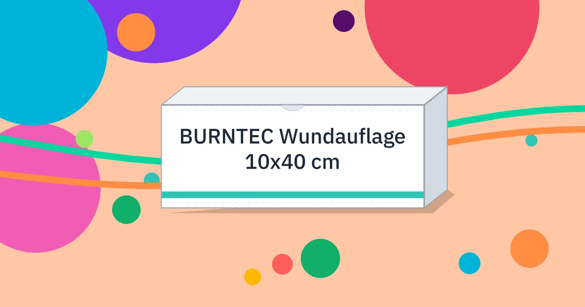 Symbolbild: Packung mit der Aufschrift BURNTEC Wundauflage 10x40 cm (PZN 15193631) – Verfügbarkeit und Bezug in Apotheken in Frankfurt am Main