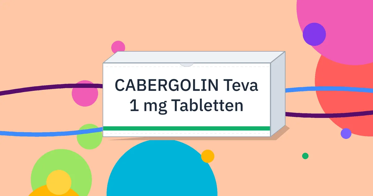 Symbolbild: Packung mit der Aufschrift CABERGOLIN Teva 1 mg Tabletten (PZN 09191881) – Verfügbarkeit und Bezug in Apotheken in Frankfurt am Main