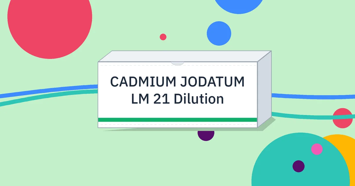 Symbolbild: Packung mit der Aufschrift CADMIUM JODATUM LM 21 Dilution (PZN 12798428) – Verfügbarkeit und Bezug in Apotheken in Frankfurt am Main