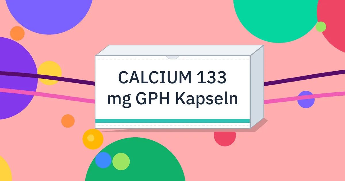 Symbolbild: Packung mit der Aufschrift CALCIUM 133 mg GPH Kapseln (PZN 00871574) – Verfügbarkeit und Bezug in Apotheken in Frankfurt am Main