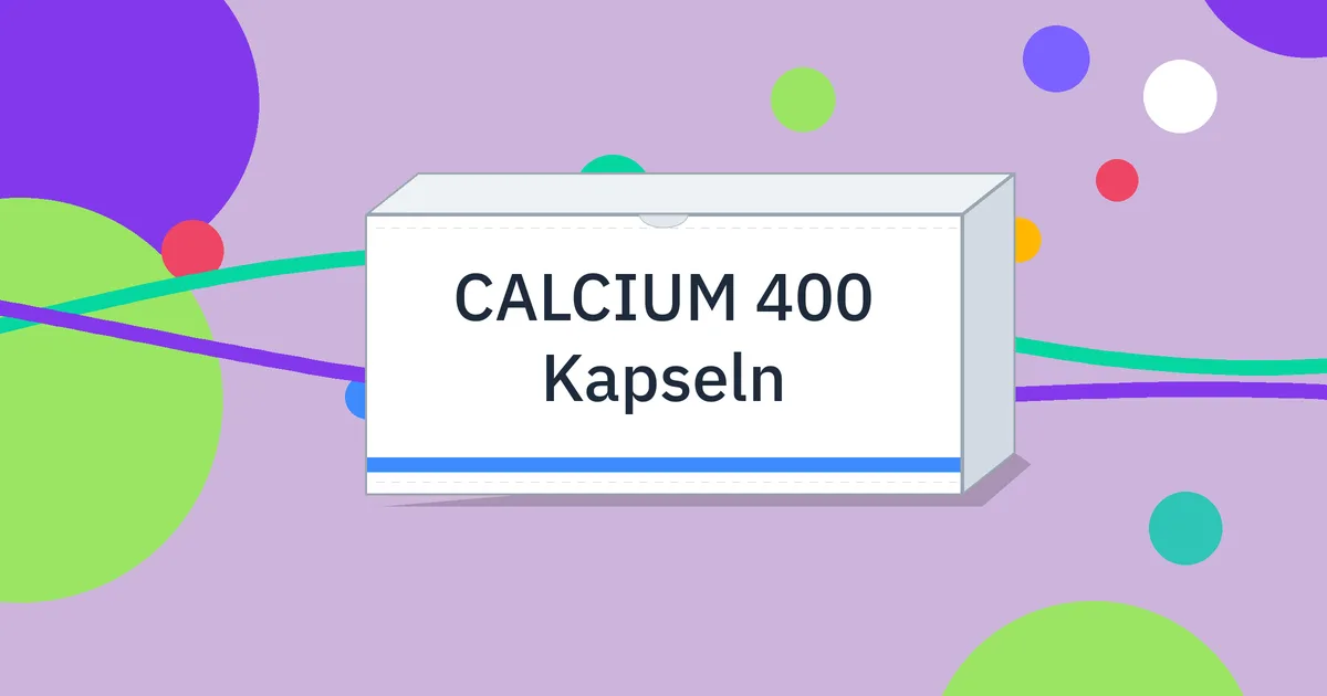 Symbolbild: Packung mit der Aufschrift CALCIUM 400 Kapseln (PZN 07261502) – Verfügbarkeit und Bezug in Apotheken in Frankfurt am Main