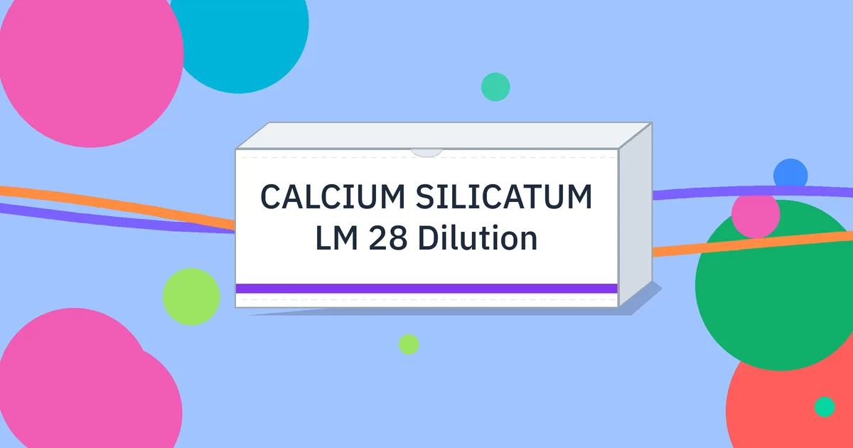 Symbolbild: Packung mit der Aufschrift CALCIUM SILICATUM LM 28 Dilution (PZN 12805803) – Verfügbarkeit und Bezug in Apotheken in Frankfurt am Main