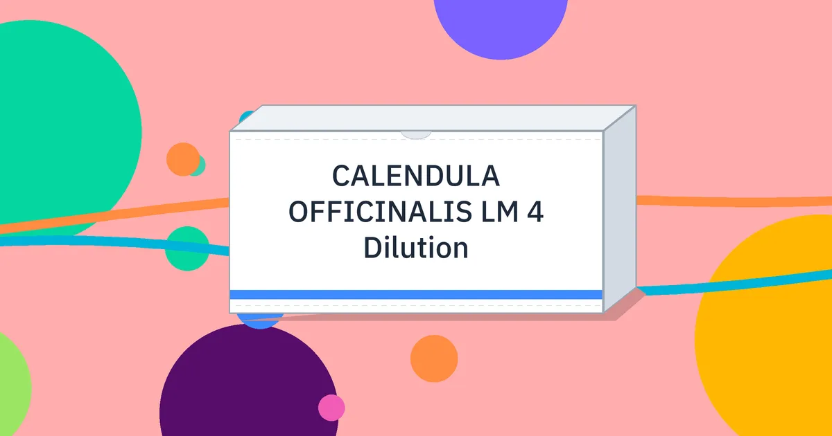 Symbolbild: Packung mit der Aufschrift CALENDULA OFFICINALIS LM 4 Dilution (PZN 12807305) – Verfügbarkeit und Bezug in Apotheken in Frankfurt am Main