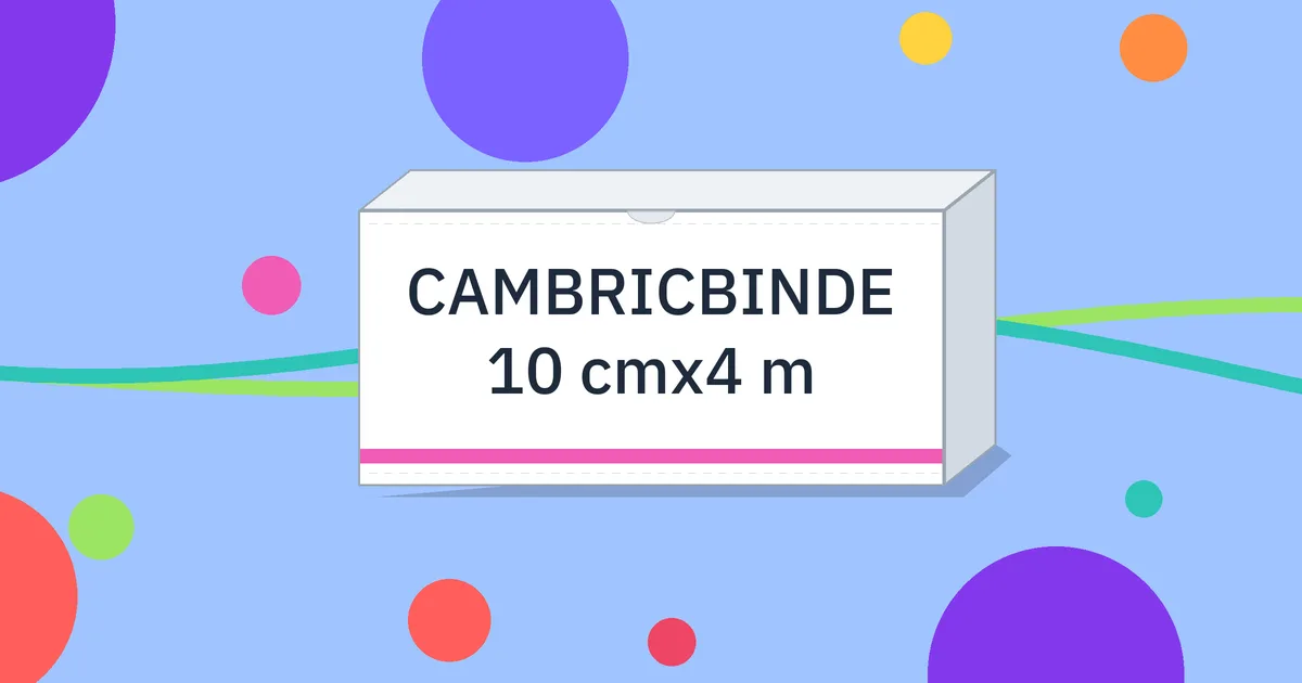 Symbolbild: Packung mit der Aufschrift CAMBRICBINDE 10 cmx4 m (PZN 01720104) – Verfügbarkeit und Bezug in Apotheken in Frankfurt am Main