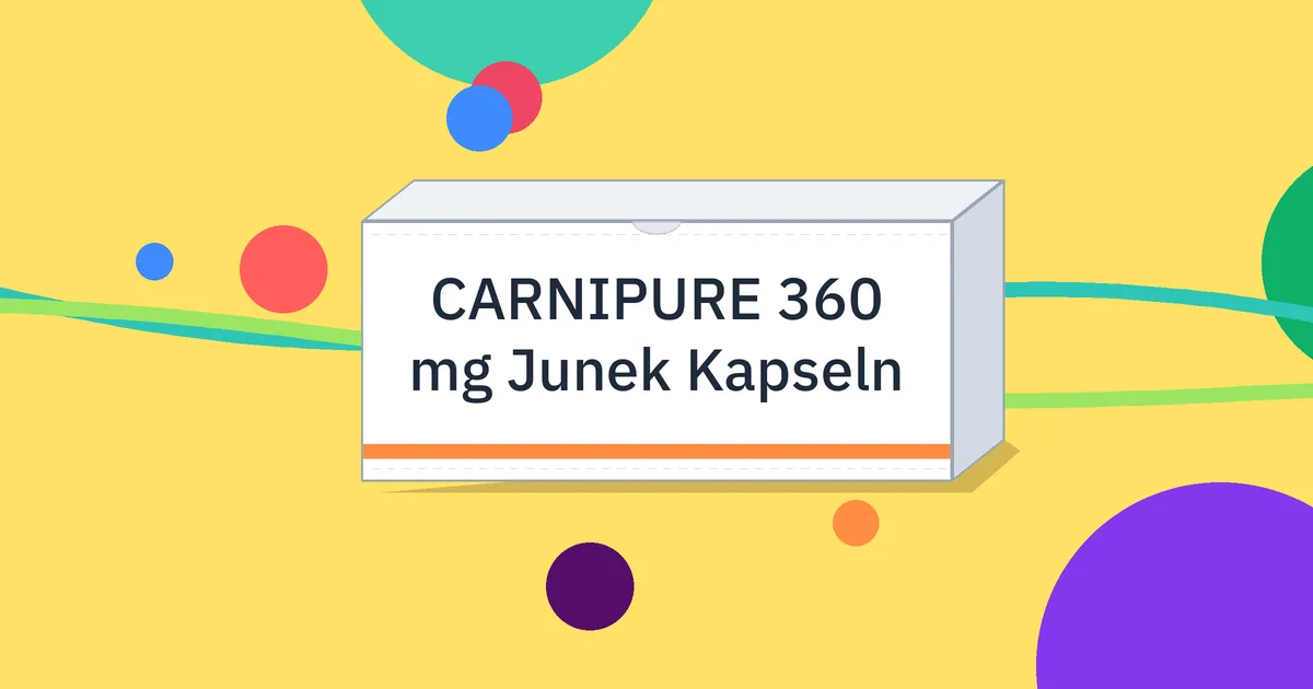 Symbolbild: Packung mit der Aufschrift CARNIPURE 360 mg Junek Kapseln (PZN 00986892) – Verfügbarkeit und Bezug in Apotheken in Frankfurt am Main