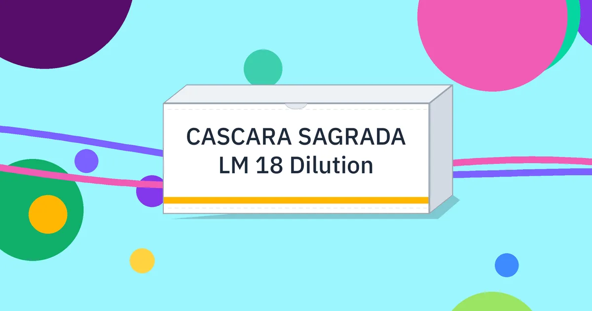 Symbolbild: Packung mit der Aufschrift CASCARA SAGRADA LM 18 Dilution (PZN 13432971) – Verfügbarkeit und Bezug in Apotheken in Frankfurt am Main