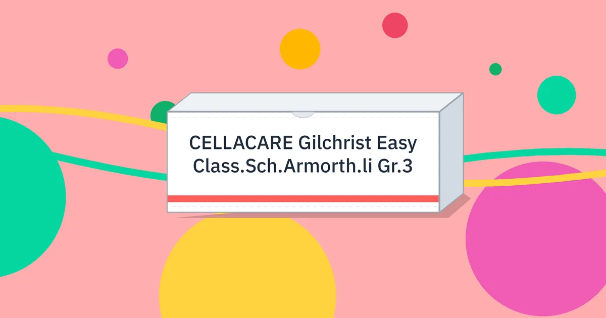 Symbolbild: Packung mit der Aufschrift CELLACARE Gilchrist Easy Class.Sch.Armorth.li Gr.3 (PZN 18364895) – Verfügbarkeit und Bezug in Apotheken in Frankfurt am Main