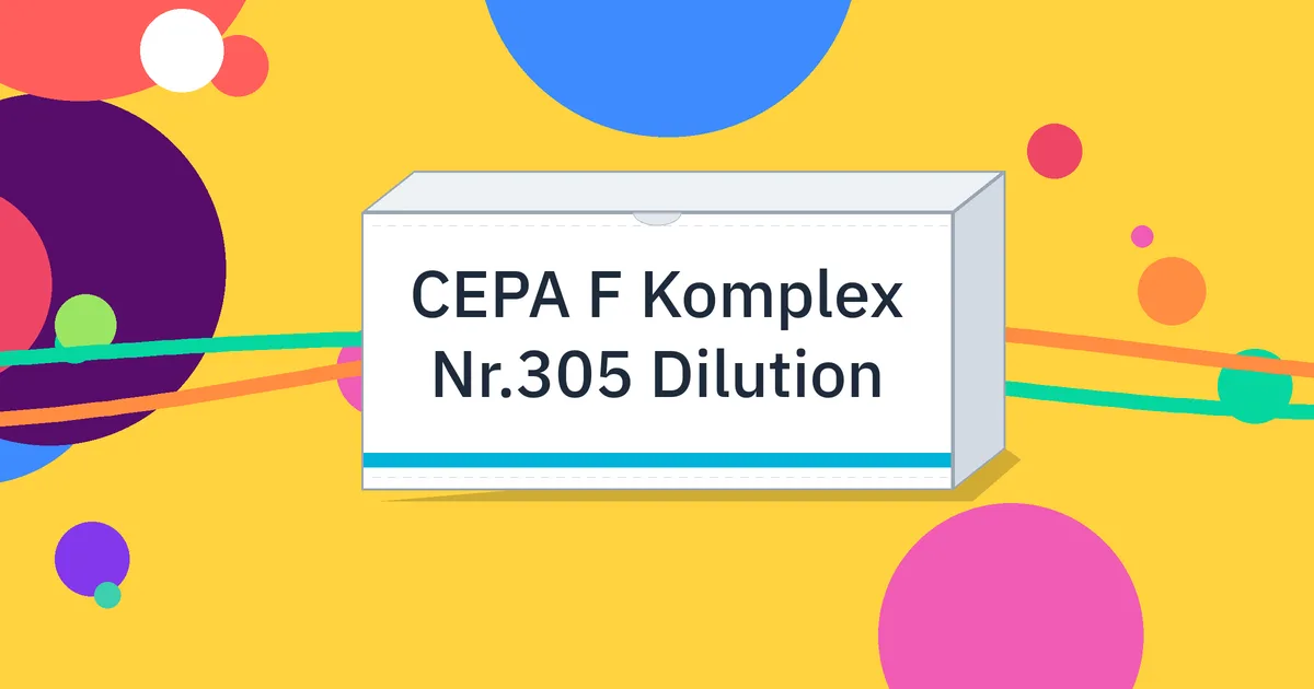 Symbolbild: Packung mit der Aufschrift CEPA F Komplex Nr.305 Dilution (PZN 01013275) – Verfügbarkeit und Bezug in Apotheken in Frankfurt am Main