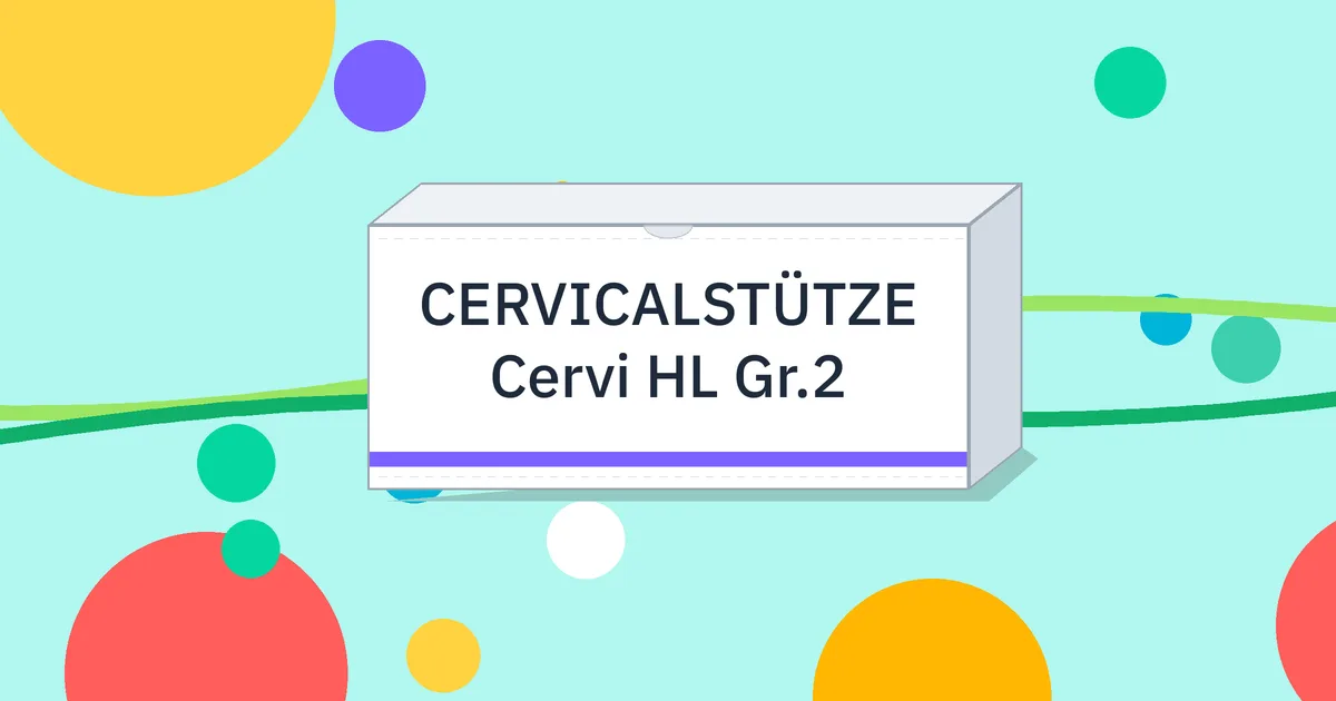 Symbolbild: Packung mit der Aufschrift CERVICALSTÜTZE Cervi HL Gr.2 (PZN 02885480) – Verfügbarkeit und Bezug in Apotheken in Frankfurt am Main