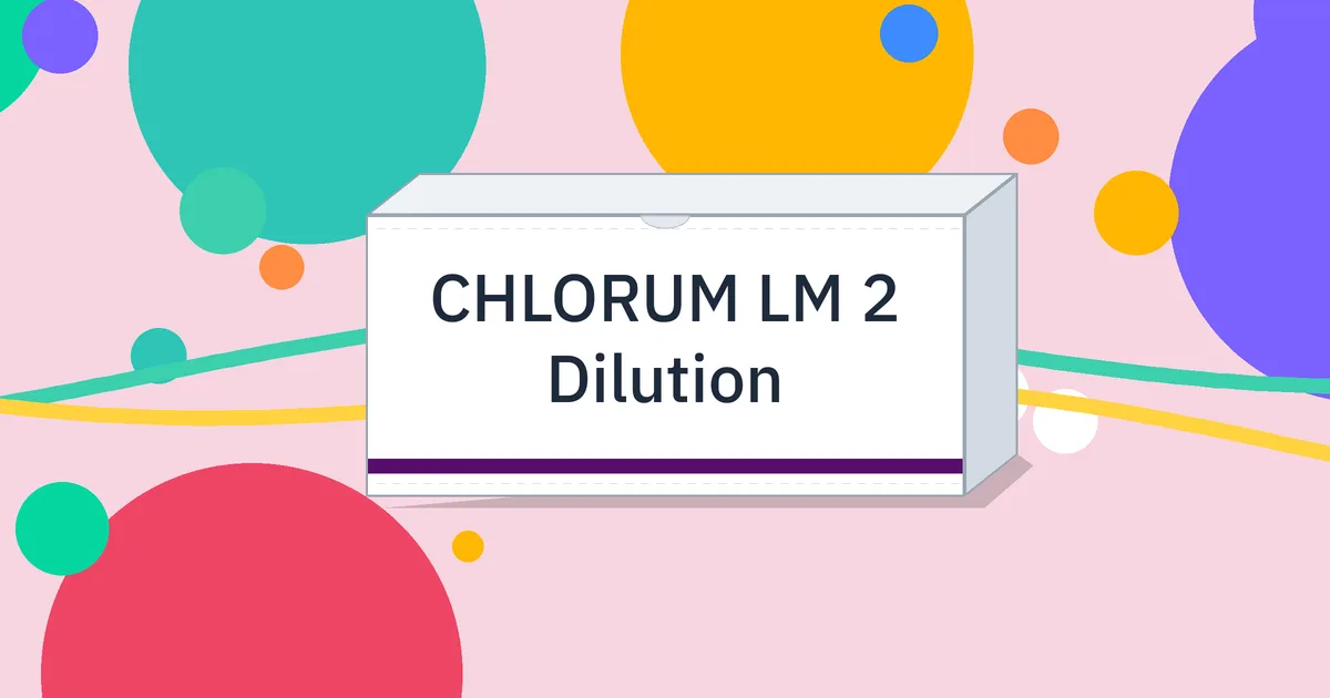 Symbolbild: Packung mit der Aufschrift CHLORUM LM 2 Dilution (PZN 12816304) – Verfügbarkeit und Bezug in Apotheken in Frankfurt am Main