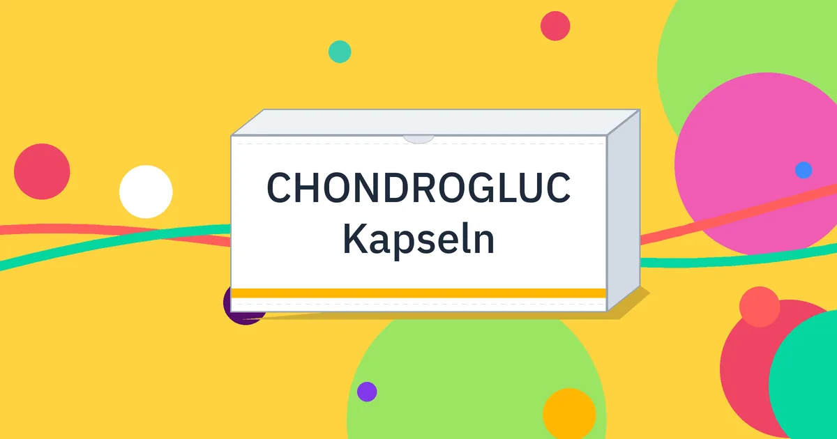 Symbolbild: Packung mit der Aufschrift CHONDROGLUC Kapseln (PZN 02367319) – Verfügbarkeit und Bezug in Apotheken in Frankfurt am Main