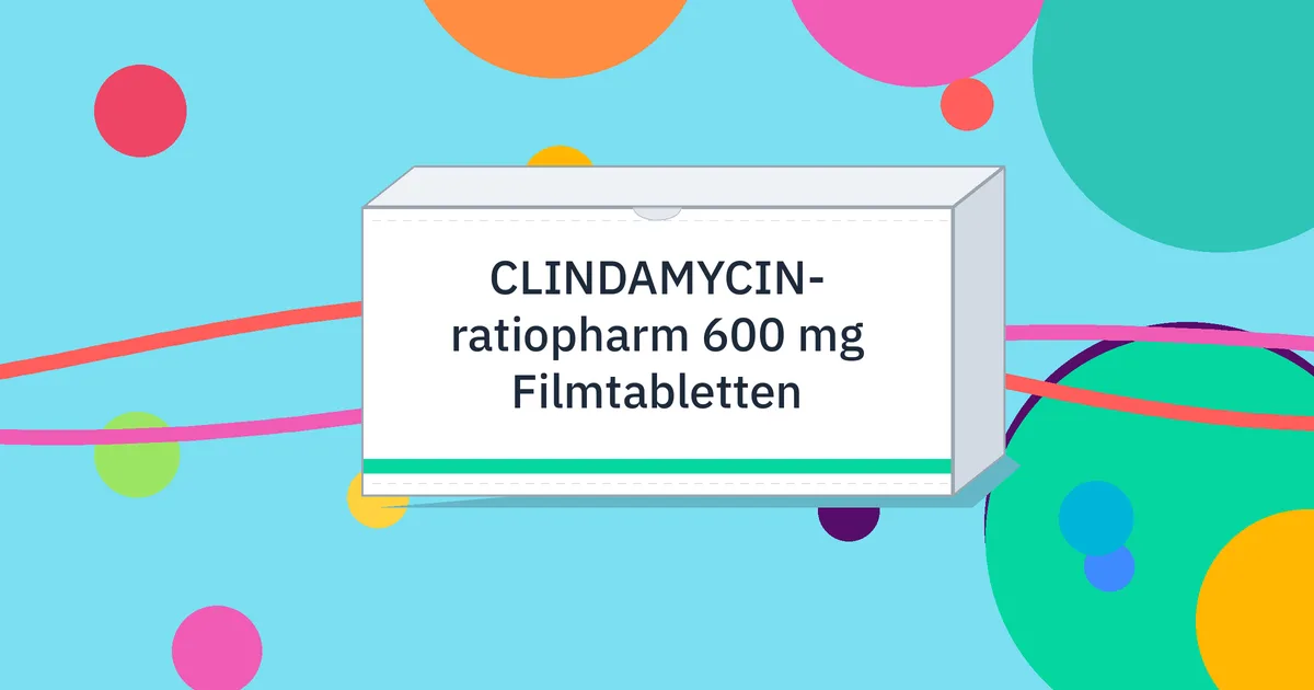 Symbolbild: Packung mit der Aufschrift CLINDAMYCIN-ratiopharm 600 mg Filmtabletten (PZN 01409530) – Verfügbarkeit und Bezug in Apotheken in Frankfurt am Main