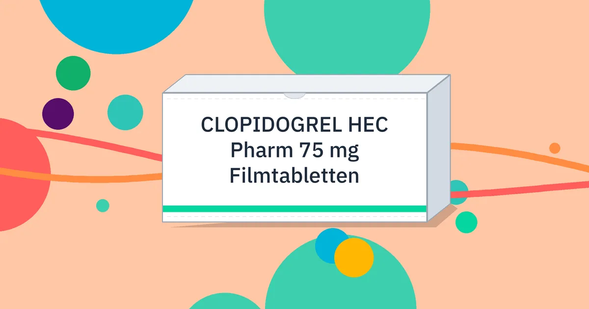 Symbolbild: Packung mit der Aufschrift CLOPIDOGREL HEC Pharm 75 mg Filmtabletten (PZN 16370035) – Verfügbarkeit und Bezug in Apotheken in Frankfurt am Main