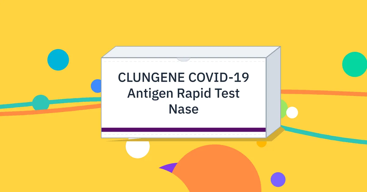 Symbolbild: Packung mit der Aufschrift CLUNGENE COVID-19 Antigen Rapid Test Nase (PZN 19205584) – Verfügbarkeit und Bezug in Apotheken in Frankfurt am Main