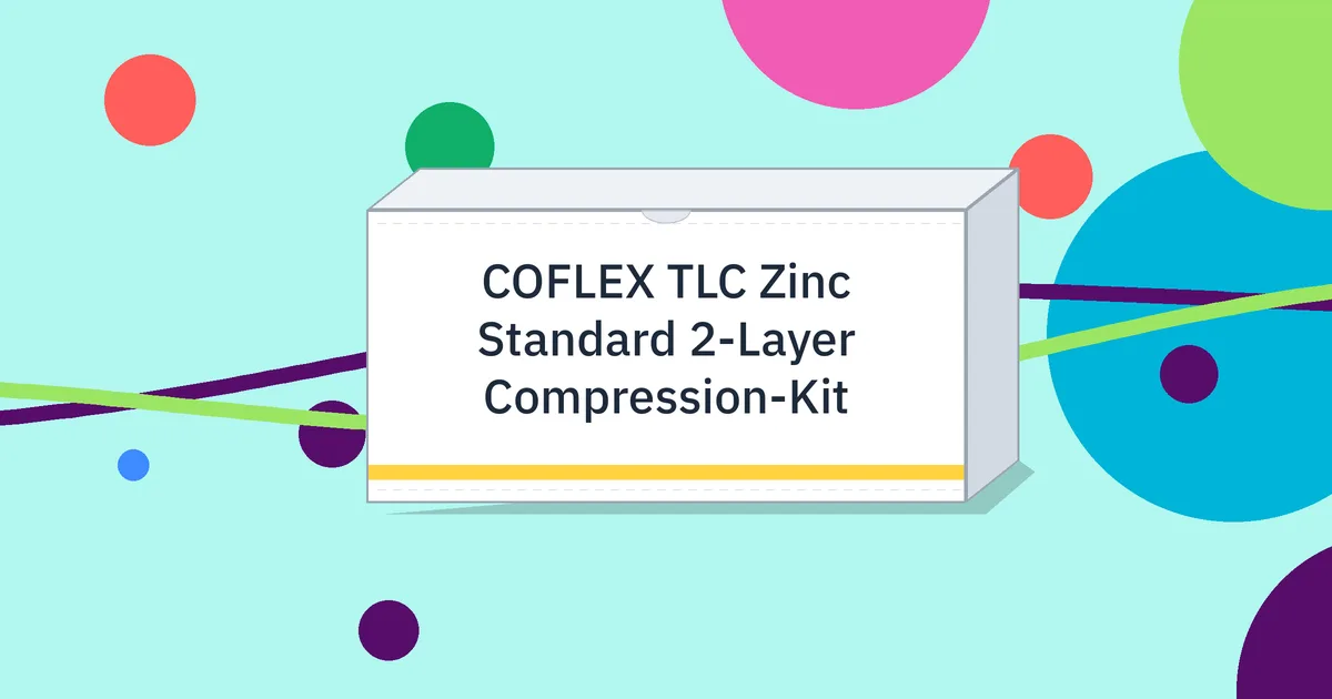 Symbolbild: Packung mit der Aufschrift COFLEX TLC Zinc Standard 2-Layer Compression-Kit (PZN 17544460) – Verfügbarkeit und Bezug in Apotheken in Frankfurt am Main