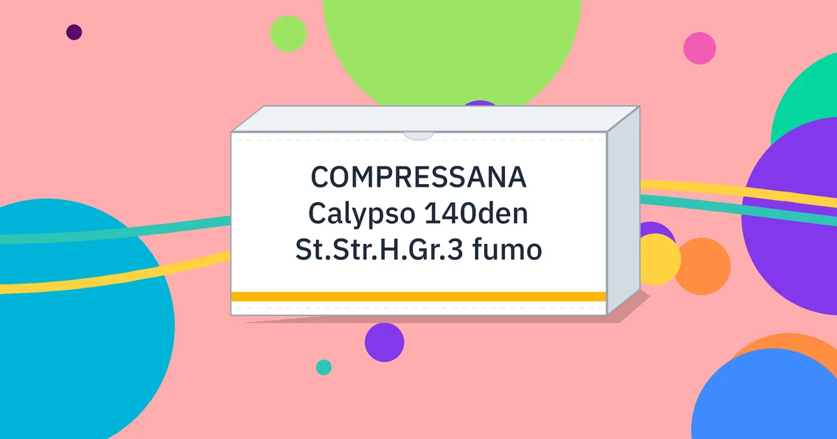 Symbolbild: Packung mit der Aufschrift COMPRESSANA Calypso 140den St.Str.H.Gr.3 fumo (PZN 07720306) – Verfügbarkeit und Bezug in Apotheken in Frankfurt am Main