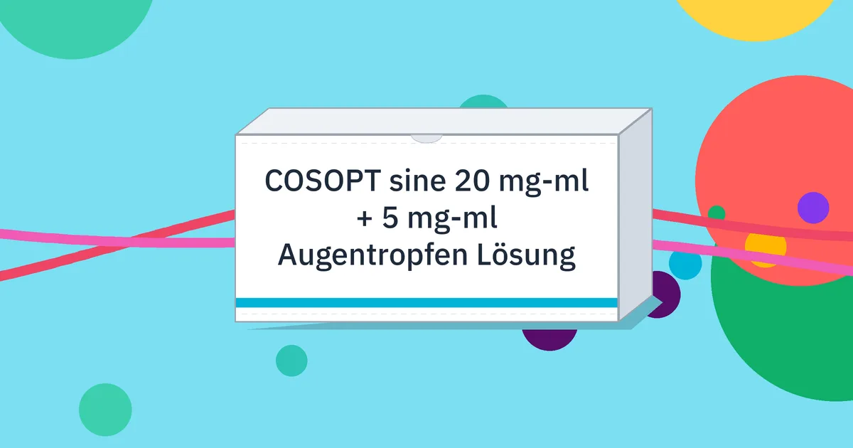 Symbolbild: Packung mit der Aufschrift COSOPT sine 20 mg-ml + 5 mg-ml Augentropfen Lösung (PZN 17586381) – Verfügbarkeit und Bezug in Apotheken in Frankfurt am Main