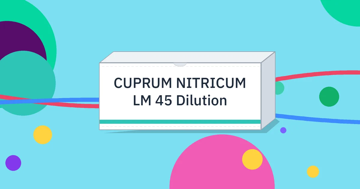 Symbolbild: Packung mit der Aufschrift CUPRUM NITRICUM LM 45 Dilution (PZN 12838814) – Verfügbarkeit und Bezug in Apotheken in Frankfurt am Main