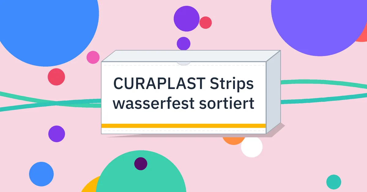 Symbolbild: Packung mit der Aufschrift CURAPLAST Strips wasserfest sortiert (PZN 07378569) – Verfügbarkeit und Bezug in Apotheken in Frankfurt am Main