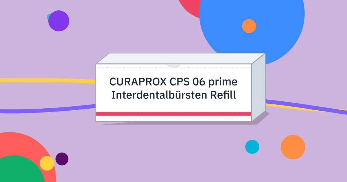 Symbolbild: Packung mit der Aufschrift CURAPROX CPS 06 prime Interdentalbürsten Refill (PZN 16166406) – Verfügbarkeit und Bezug in Apotheken in Frankfurt am Main