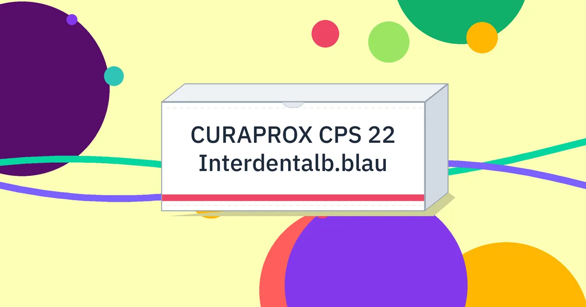 Symbolbild: Packung mit der Aufschrift CURAPROX CPS 22 Interdentalb.blau (PZN 04444254) – Verfügbarkeit und Bezug in Apotheken in Frankfurt am Main