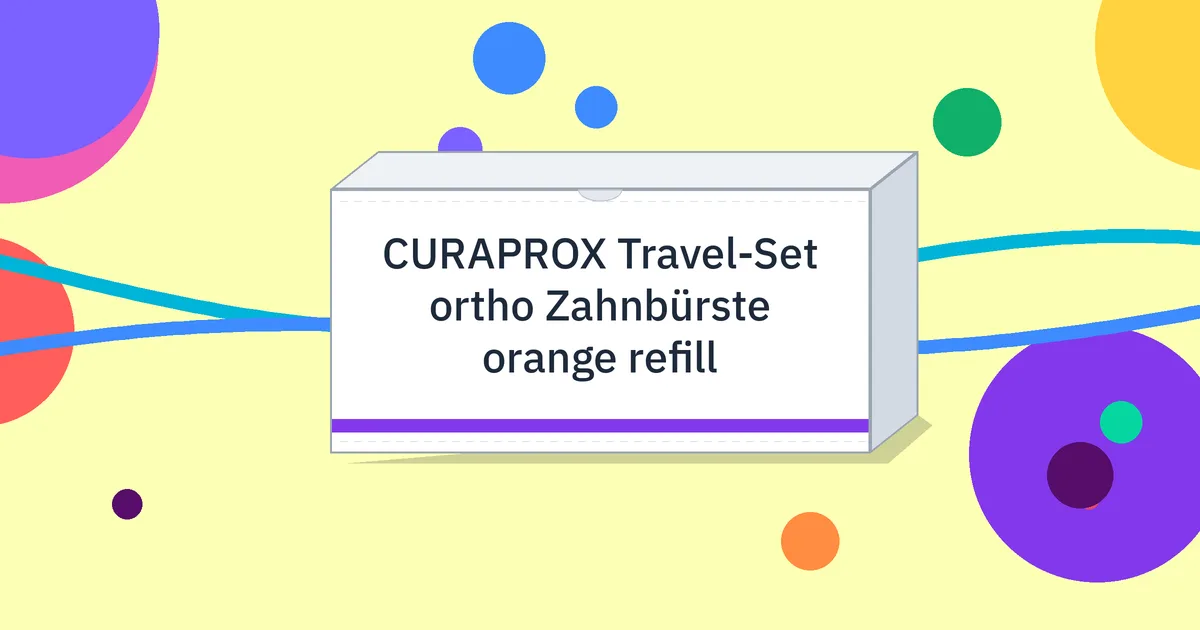 Symbolbild: Packung mit der Aufschrift CURAPROX Travel-Set ortho Zahnbürste orange refill (PZN 19156779) – Verfügbarkeit und Bezug in Apotheken in Frankfurt am Main