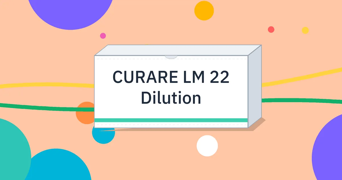 Symbolbild: Packung mit der Aufschrift CURARE LM 22 Dilution (PZN 12839624) – Verfügbarkeit und Bezug in Apotheken in Frankfurt am Main