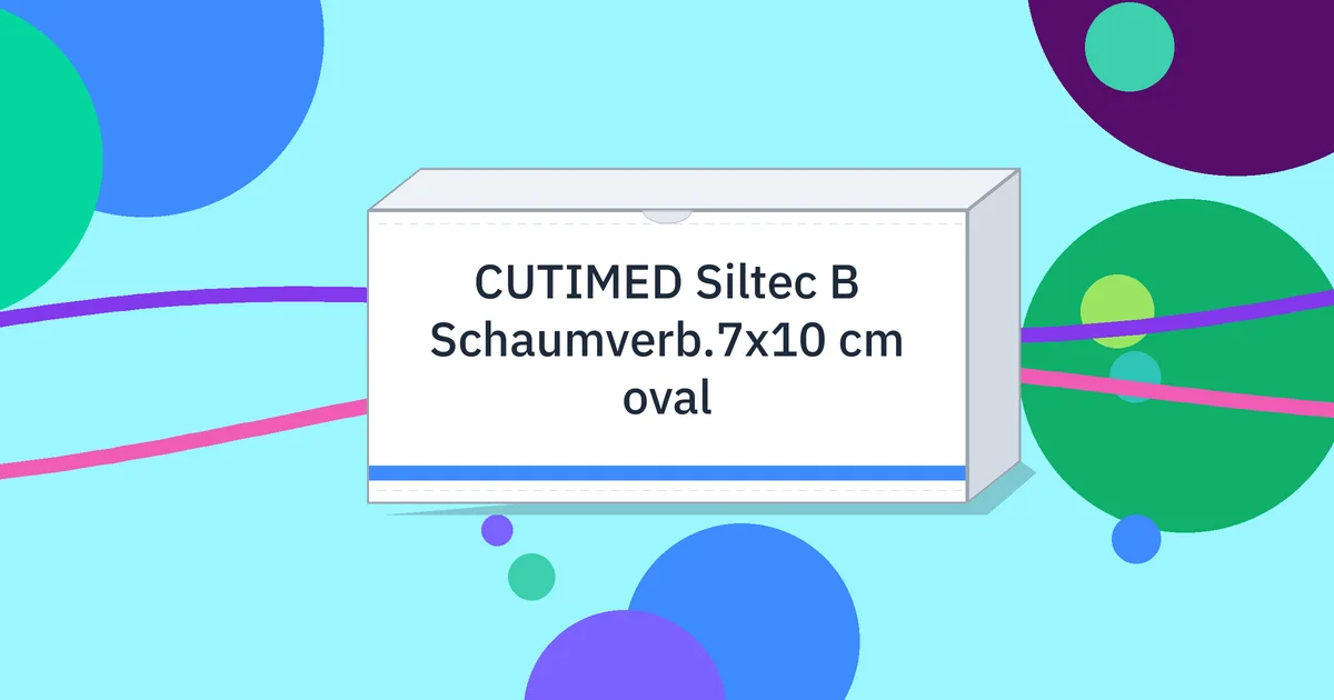 Symbolbild: Packung mit der Aufschrift CUTIMED Siltec B Schaumverb.7x10 cm oval (PZN 17933078) – Verfügbarkeit und Bezug in Apotheken in Frankfurt am Main