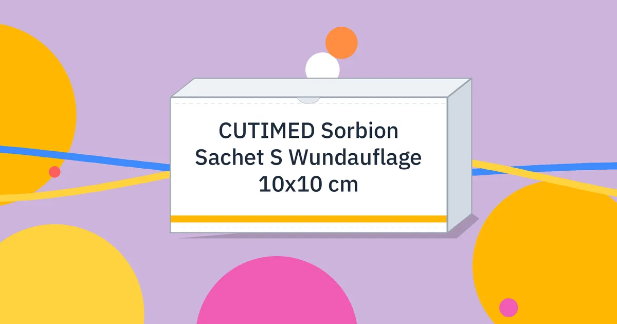 Symbolbild: Packung mit der Aufschrift CUTIMED Sorbion Sachet S Wundauflage 10x10 cm (PZN 16788823) – Verfügbarkeit und Bezug in Apotheken in Frankfurt am Main