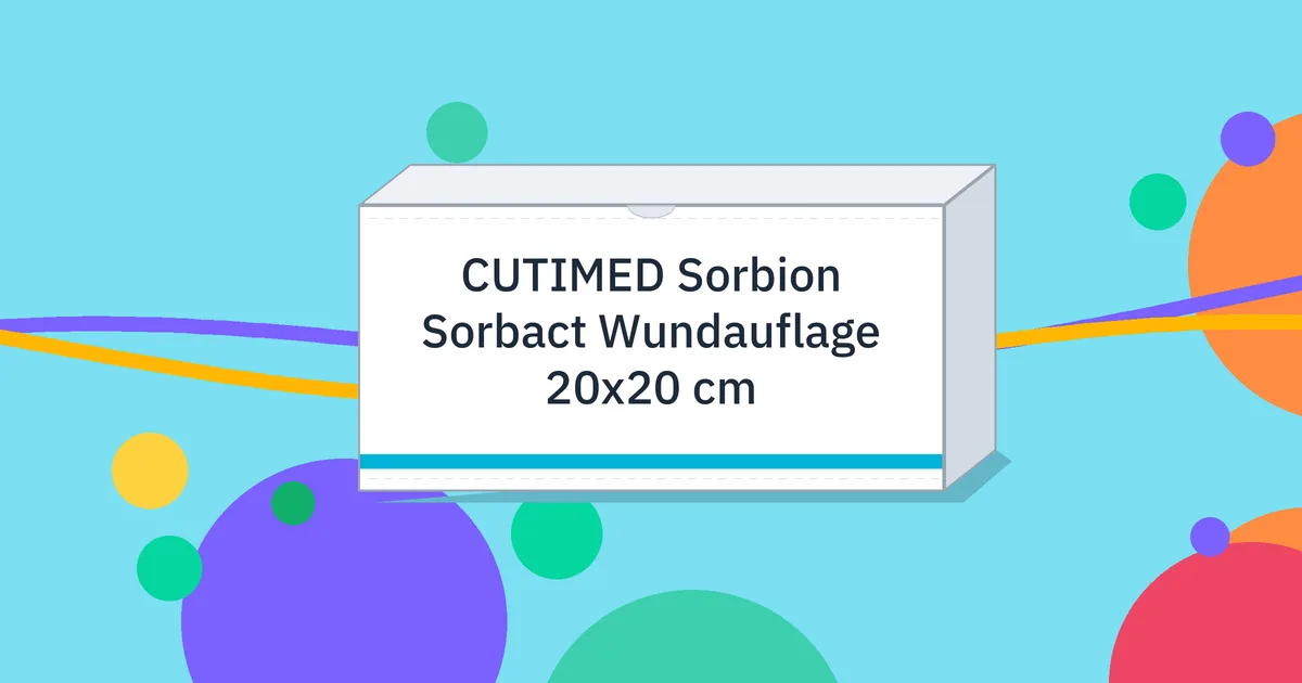 Symbolbild: Packung mit der Aufschrift CUTIMED Sorbion Sorbact Wundauflage 20x20 cm (PZN 19809460) – Verfügbarkeit und Bezug in Apotheken in Frankfurt am Main