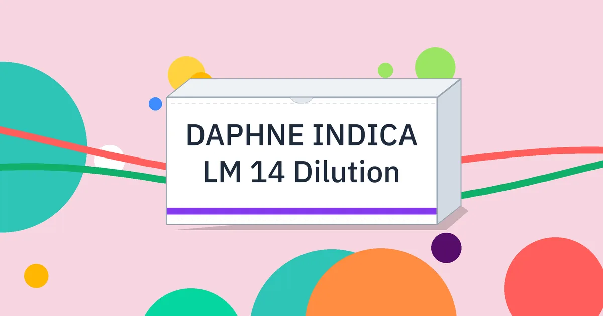 Symbolbild: Packung mit der Aufschrift DAPHNE INDICA LM 14 Dilution (PZN 13461487) – Verfügbarkeit und Bezug in Apotheken in Frankfurt am Main
