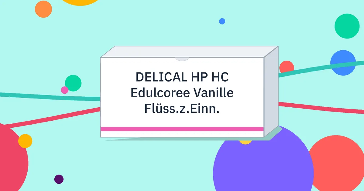Symbolbild: Packung mit der Aufschrift DELICAL HP HC Edulcoree Vanille Flüss.z.Einn. (PZN 17257370) – Verfügbarkeit und Bezug in Apotheken in Frankfurt am Main