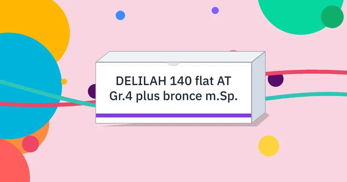 Symbolbild: Packung mit der Aufschrift DELILAH 140 flat AT Gr.4 plus bronce m.Sp. (PZN 14248123) – Verfügbarkeit und Bezug in Apotheken in Frankfurt am Main