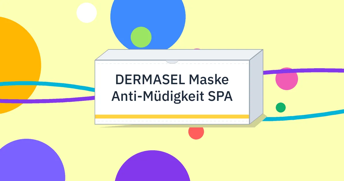Symbolbild: Packung mit der Aufschrift DERMASEL Maske Anti-Müdigkeit SPA (PZN 10341328) – Verfügbarkeit und Bezug in Apotheken in Frankfurt am Main
