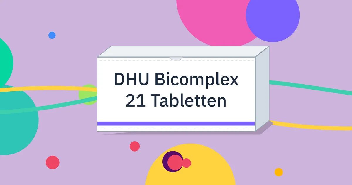 Symbolbild: Packung mit der Aufschrift DHU Bicomplex 21 Tabletten (PZN 16743157) – Verfügbarkeit und Bezug in Apotheken in Frankfurt am Main