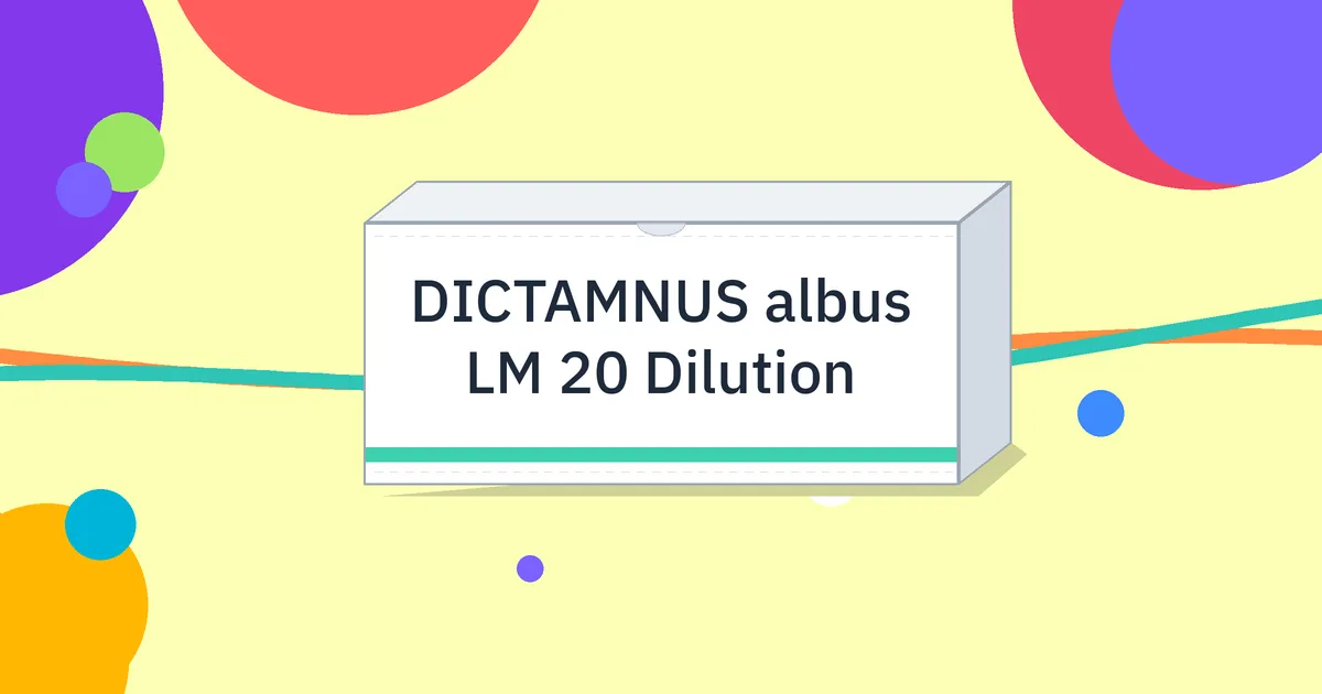 Symbolbild: Packung mit der Aufschrift DICTAMNUS albus LM 20 Dilution (PZN 13464770) – Verfügbarkeit und Bezug in Apotheken in Frankfurt am Main