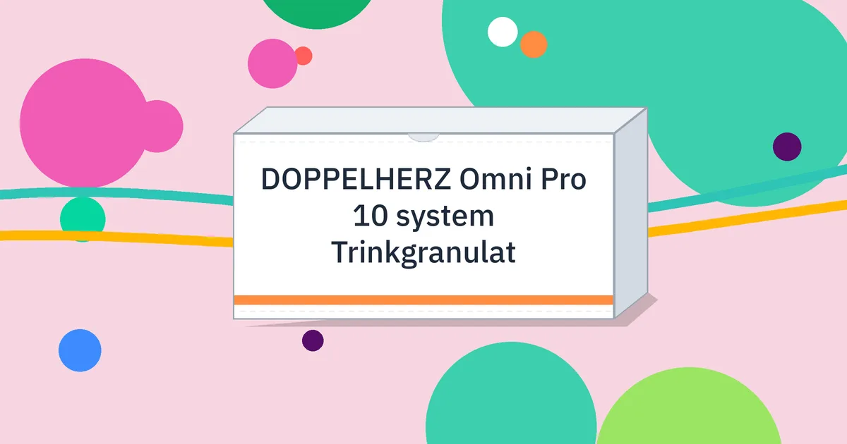 Symbolbild: Packung mit der Aufschrift DOPPELHERZ Omni Pro 10 system Trinkgranulat (PZN 18440366) – Verfügbarkeit und Bezug in Apotheken in Frankfurt am Main