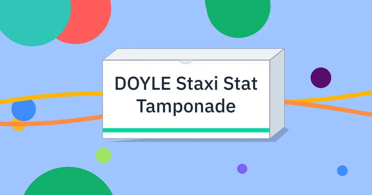Symbolbild: Packung mit der Aufschrift DOYLE Staxi Stat Tamponade (PZN 06592214) – Verfügbarkeit und Bezug in Apotheken in Frankfurt am Main