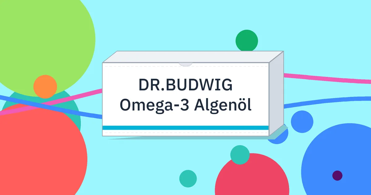Symbolbild: Packung mit der Aufschrift DR.BUDWIG Omega-3 Algenöl (PZN 17514246) – Verfügbarkeit und Bezug in Apotheken in Frankfurt am Main