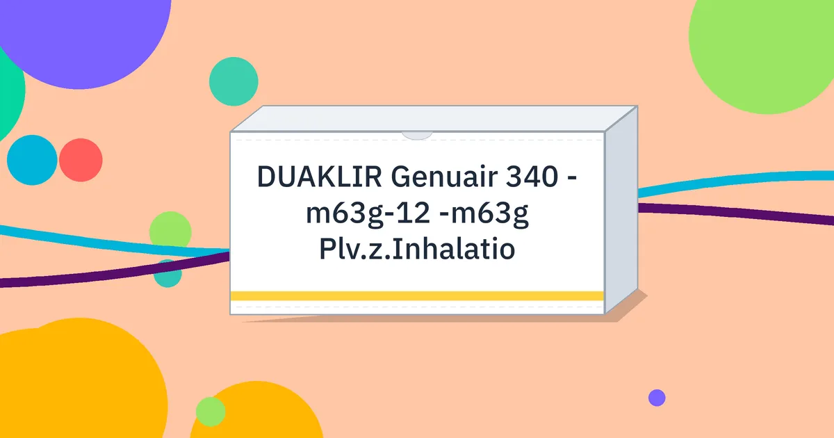 Symbolbild: Packung mit der Aufschrift DUAKLIR Genuair 340 -m63g-12 -m63g Plv.z.Inhalatio (PZN 15560549) – Verfügbarkeit und Bezug in Apotheken in Frankfurt am Main